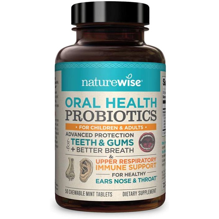 NatureWise Oral Health Probiotics – Sugar-Free Mint Chewables for Oral Care