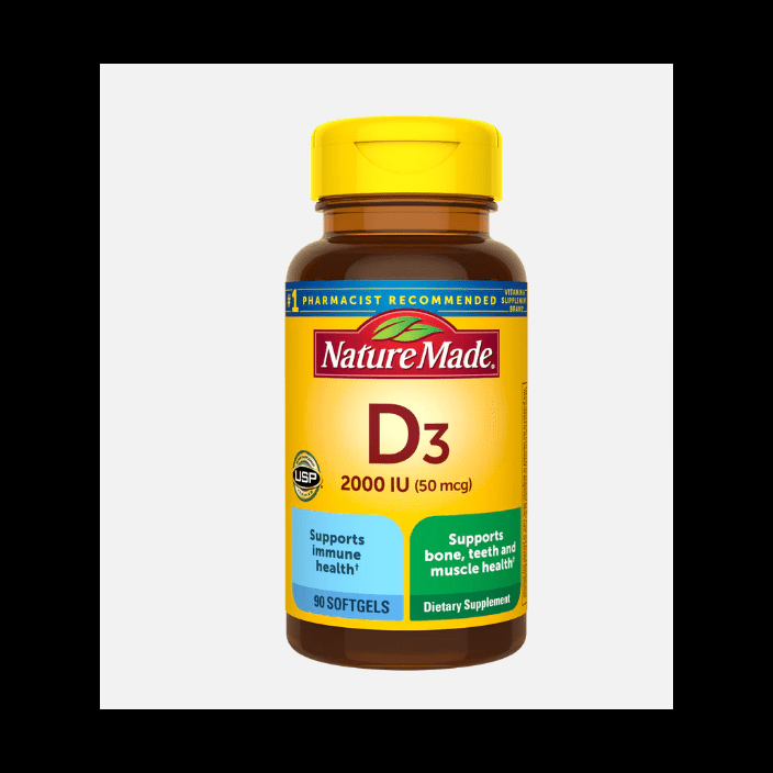 Nature Made Vitamin D3 2000 IU Softgels – 90 Count