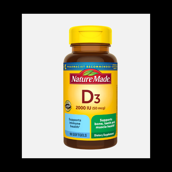Nature Made Vitamin D3 2000 IU Softgels – 90 Count