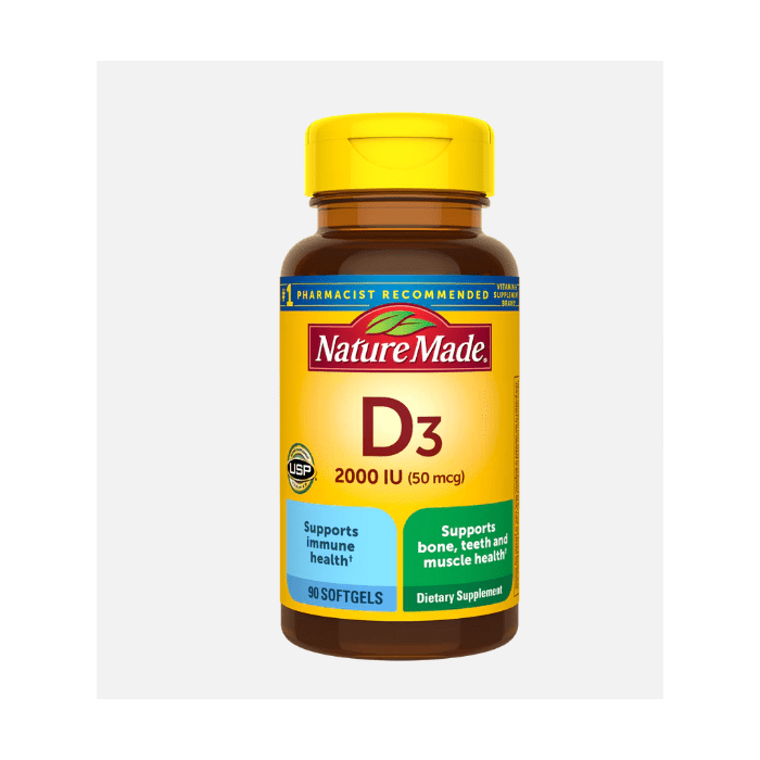 Nature Made Vitamin D3 2000 IU Softgels – 90 Count